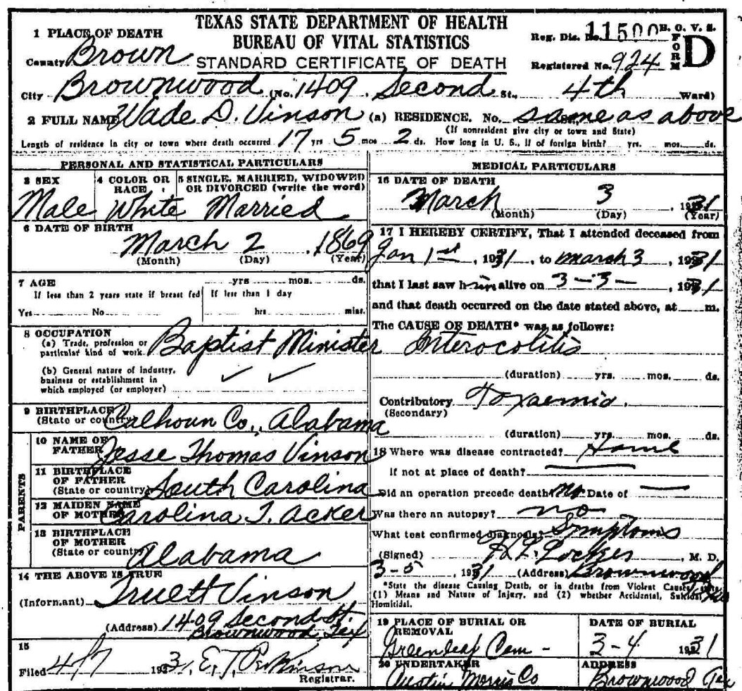 The Vinson Papers — Part 5 – Howard History